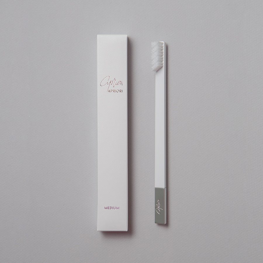 White Silver | Luxury Toothbrush | Natural Bristle Toothbrush